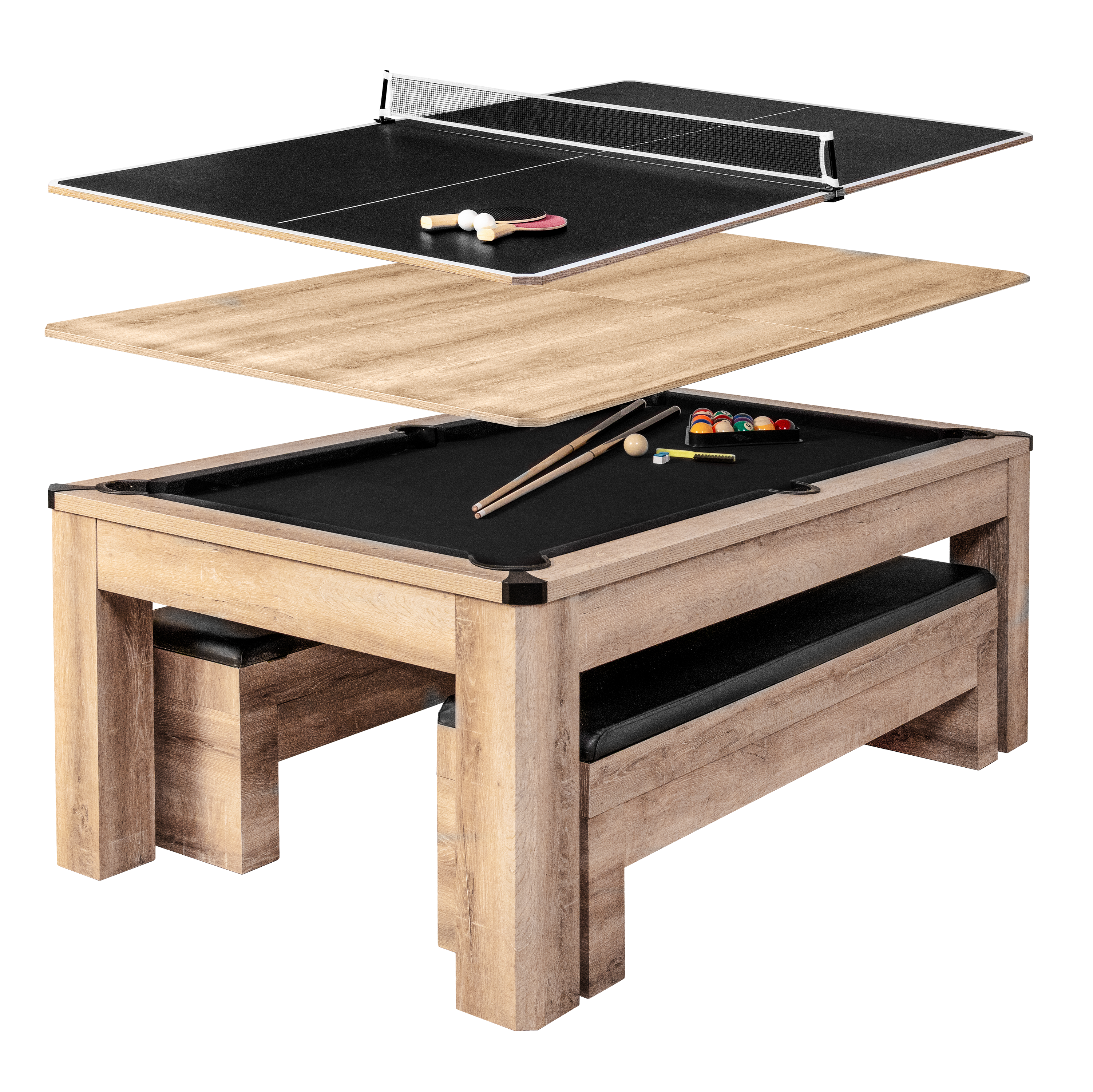 Hampton 3-in-1 Combo Table | Billiards + Ping Pong + Dining | Escalade ...