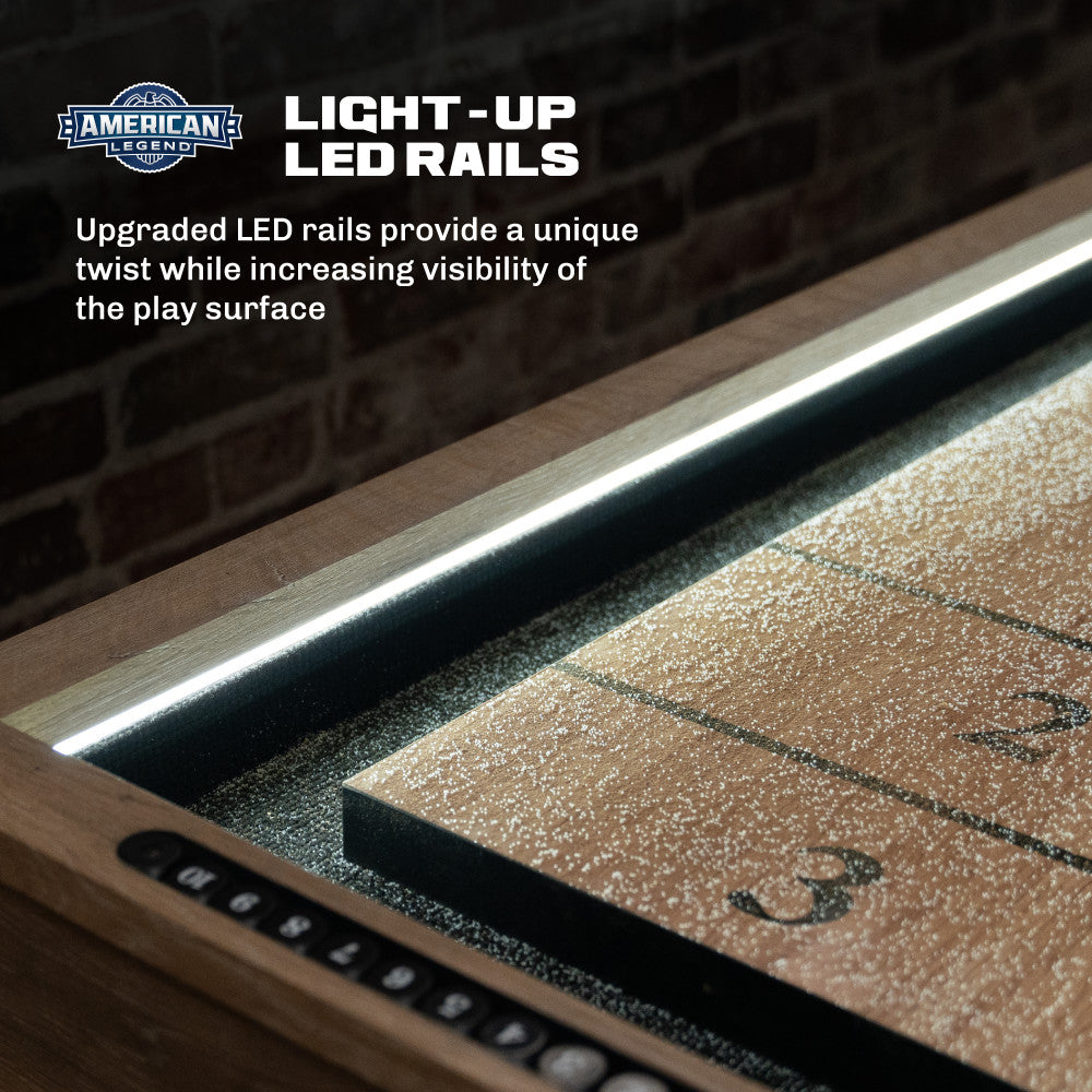 LED shuffleboard with Buffet Top | American Legend | Escalade Sports