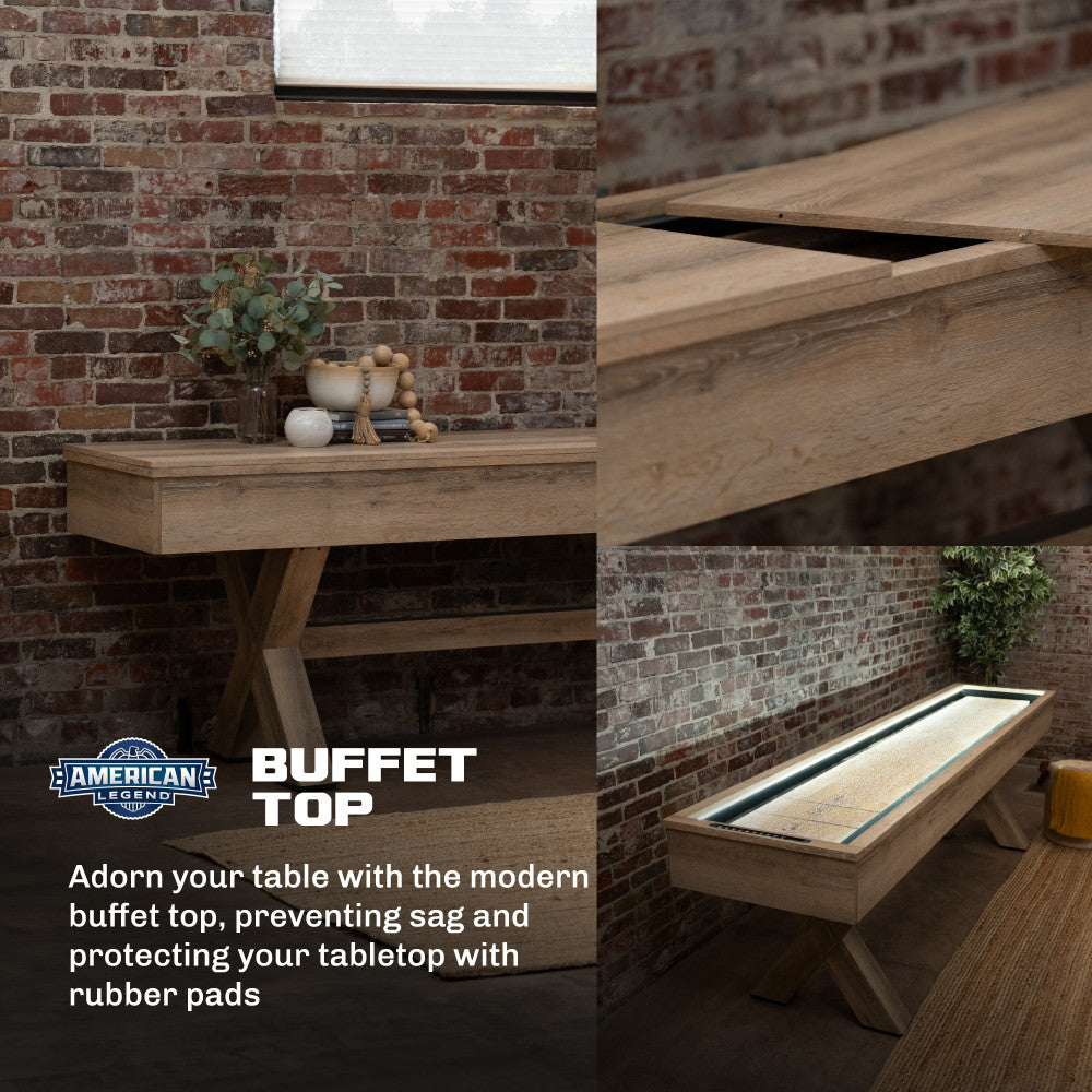 LED shuffleboard with Buffet Top | American Legend | Escalade Sports