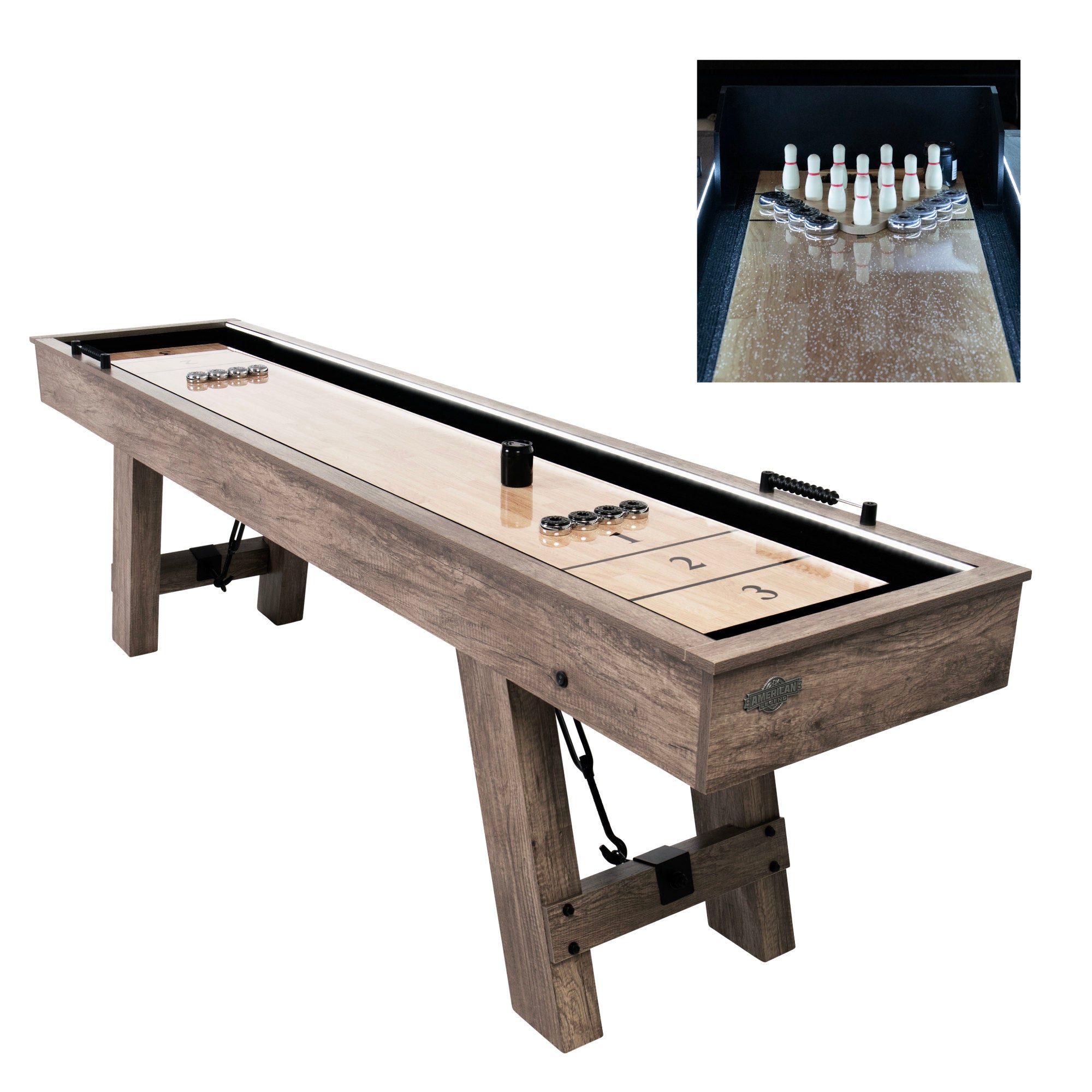 Brookdale 9’ LED Light Up Shuffleboard Table | Escalade Sports